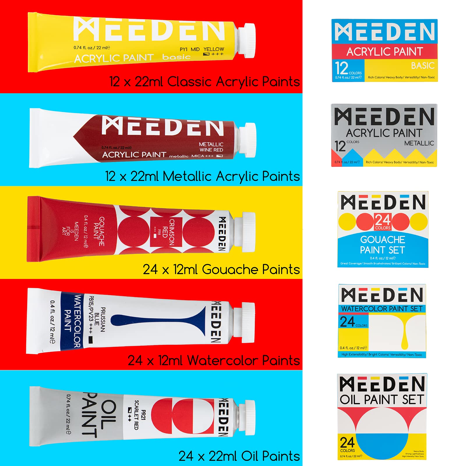 MEEDEN 149PCS Art Supplies with French Easel, All-in-one Painting Set for Artists