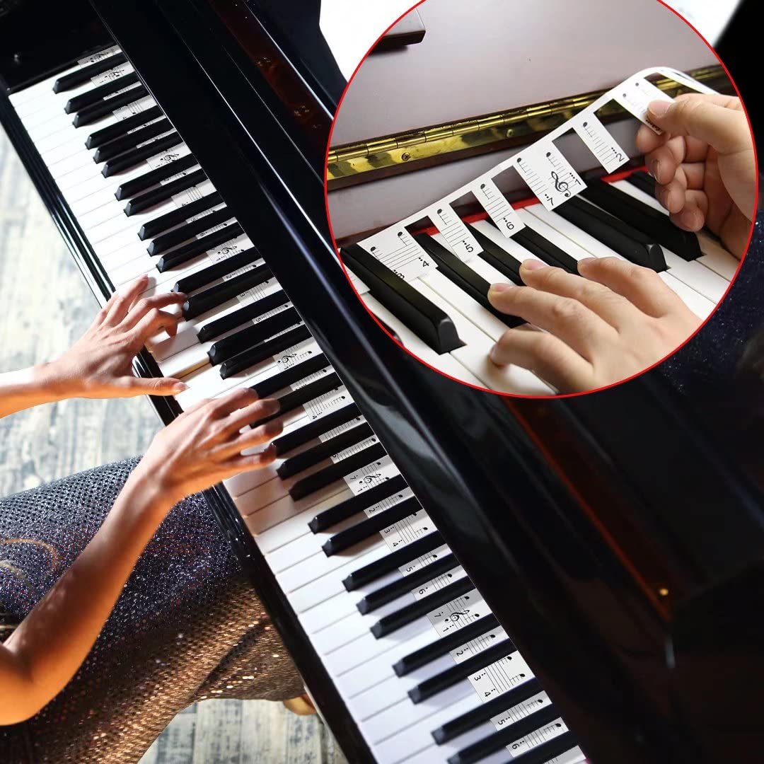 Piano Stickers for Learning Piano or Keyboard Overall Installation No Glue No Need to Cut Easy to Carry Reusable for 88 keys