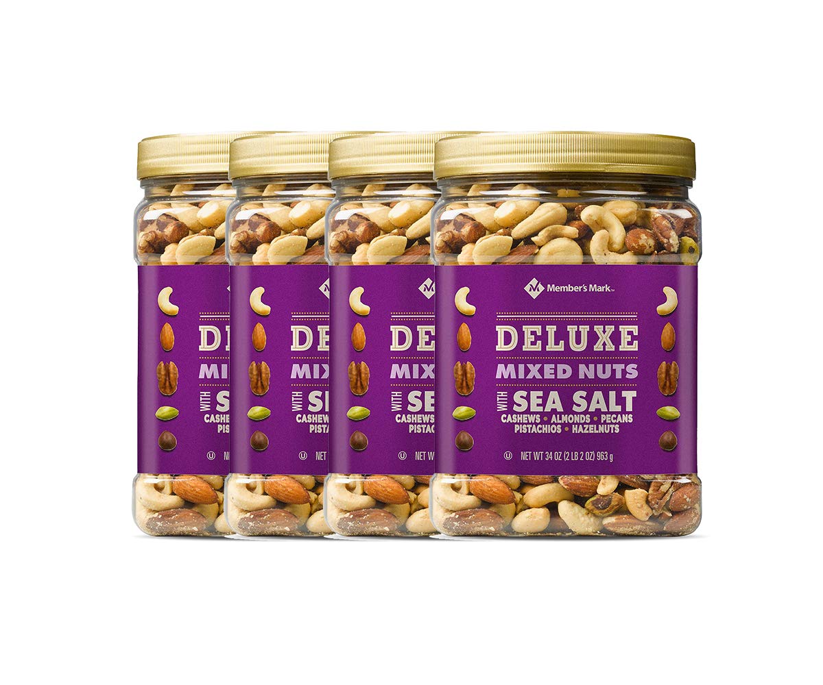 Member's Mark Deluxe Mixed Nuts with Sea Salt (34 oz.) Pack of 4