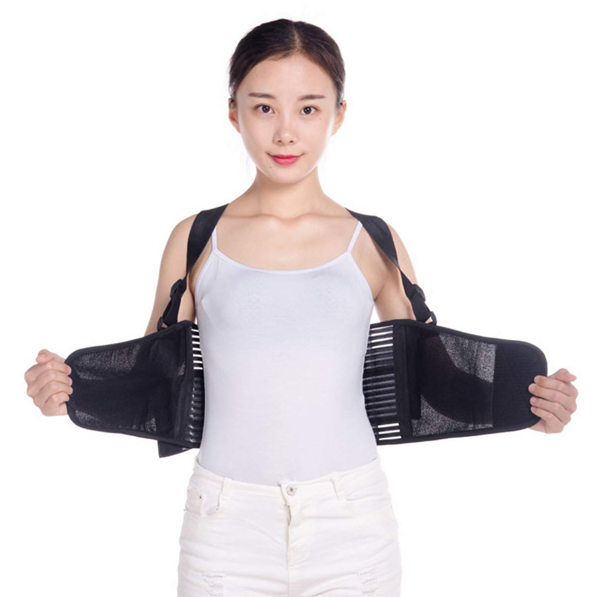 QETU Rib and Chest Support Brace with Front Stay, Breathable Rib Belt for Sore Or Bruised Ribs Support, Sternum Injuries, Dislocated Ribs Protection, Pulled Muscle Pain,Small