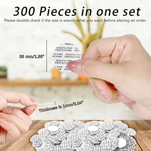 Tondiamo 150 Pcs Pressure Sensitive Seals Foam Lid Liner Bottle Seals Waterproof Safety Tamper Resistant Sealing Gasket Activated Seals for Glass Jar Plastic Lid Canning Vials(1.38 Inch/ 35 mm)