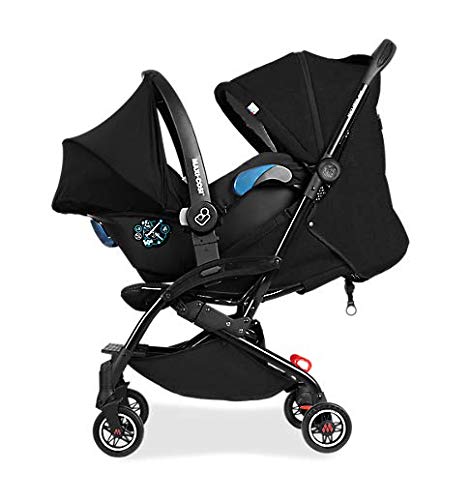 Maclaren Atom Travel System - Super Lightweight, Ultra-Compact Stroller, Fits On Airplane's Overhead Storage. Car Seat Compatible. Multi-Position Reclining Seat