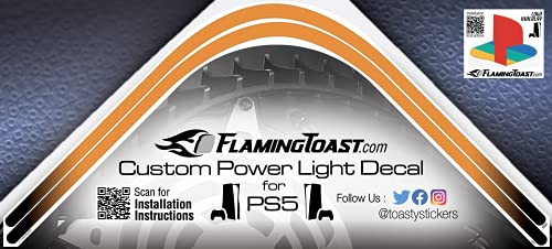 Power Light Decal and Underlay Sticker Combo for PS5 Playstation 5 (Orange)