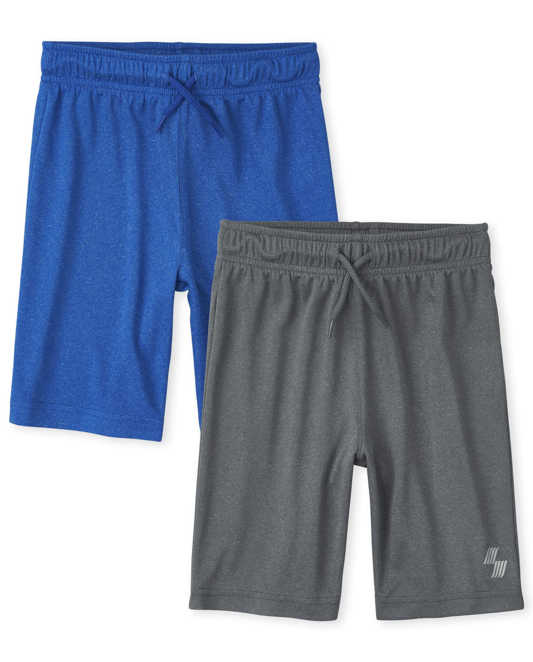 The Children's Place,Basketball Shorts,boys,Blue Print/Black Print 2 Pack,X-Large