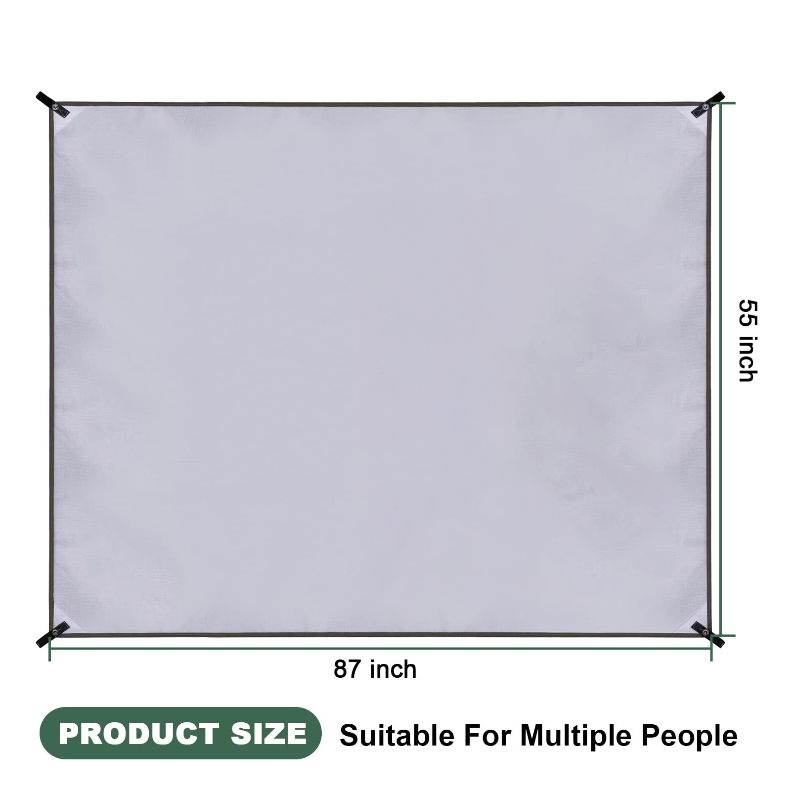 SCOCANOPY Waterproof Camping Tarp Multifunctional Tent Footprint for Camping, Hiking, Backpacking, Lightweight and Compact,(87"x55"Grey)