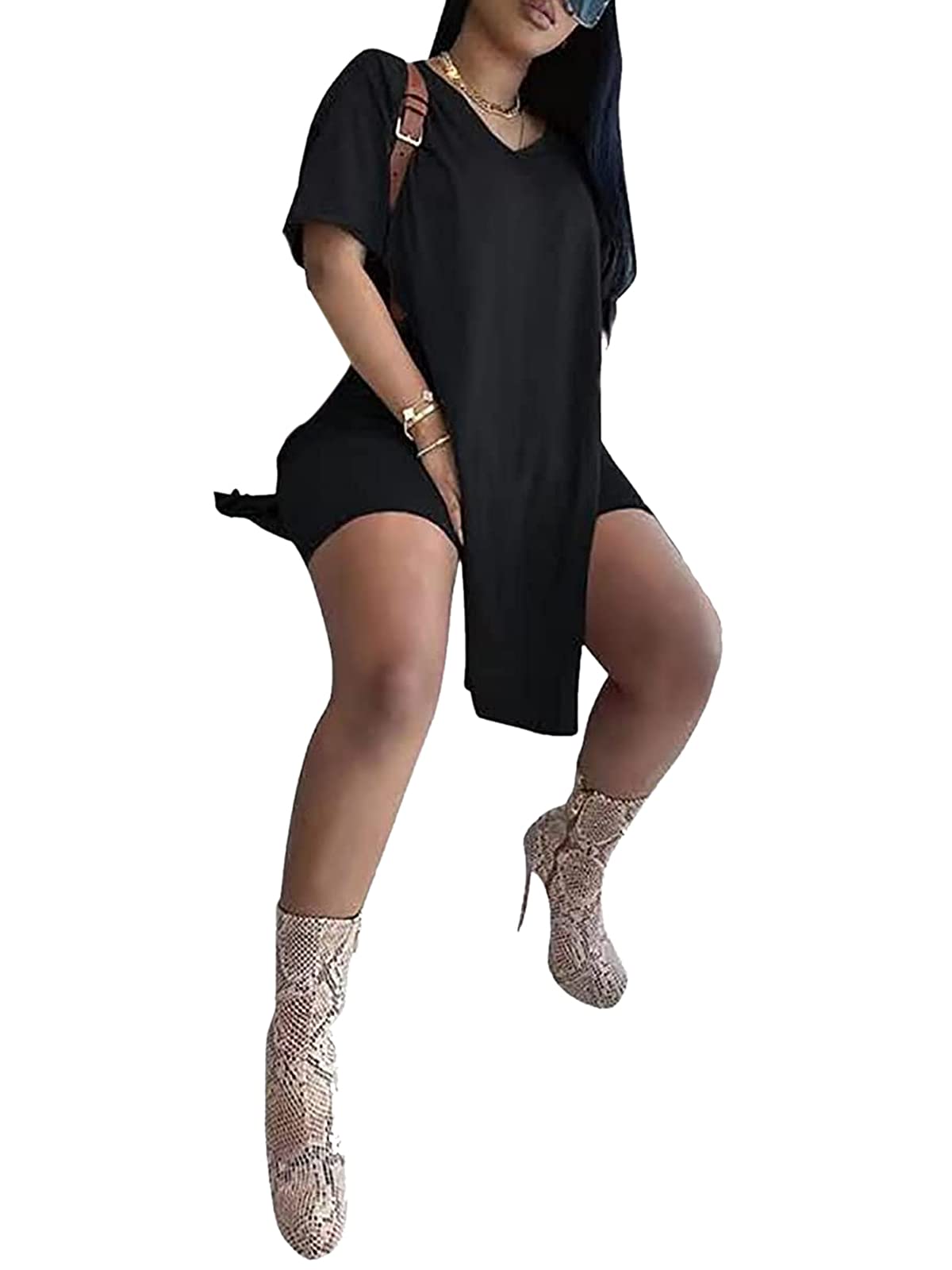qfmqkpi Two Piece Outfits for Women Shorts Set Lightweight Tops High Waist Athletic Shorts Set Plus Size Black XXL