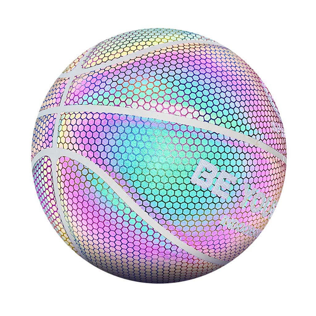 Reflective Basketball Size 7 Glowing Battery-Free Light Up Basketball