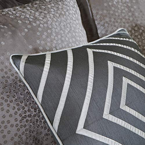 Madison Park Quinn 6 Piece Duvet Cover Set, Grey, Full/Queen, (90"x90") (MP12-1771)