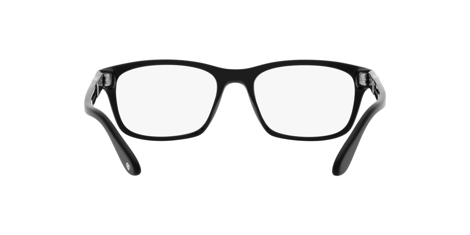 Persol PO3012V Square Prescription Eyewear Frames, Black/Silver/Demo Lens, 52 mm