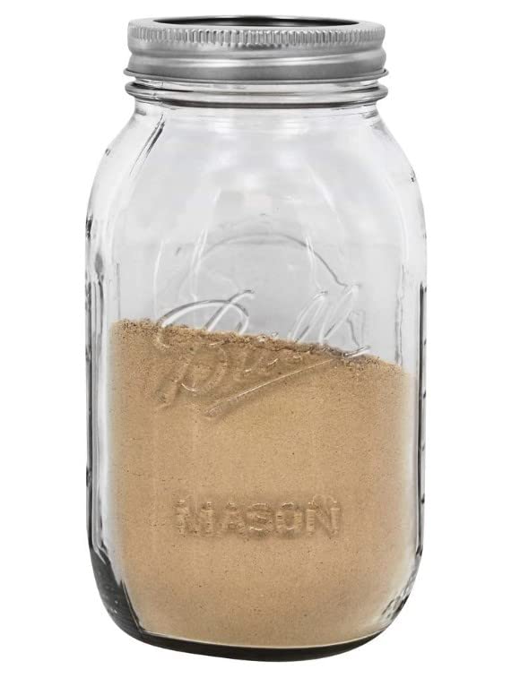 Regular Mouth Mason Jars 32 oz - (3 Pack) - Ball Regular Mouth Quart 32-Ounces Mason Jars With Airtight lids and Bands - For Canning, Fermenting, Pickling, Storage - Microwave & Dishwasher Safe