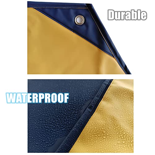 Rubber Aprons Waterproof with Pockets for Dishwashing, Dishwasher Apron Waterproof for Restaurant, 47 Inch Adjustable Neck Strap Butcher Apron for Men Water Proof, Heavy Duty Rubber Apron for Chemical