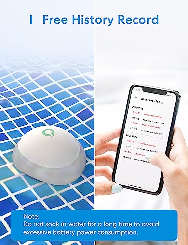 meross Smart Water Sensor Alarm 3 Pack, WiFi Water Leak Detector Support Apple HomeKit, SmartThings, IP67 Waterproof with App Alerts, Alarm, 100M Range for Home Basement Kitchen (Meross Hub Included)