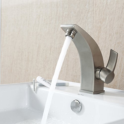 Kraus KEF-14701BN Illusio Single Lever Basin Bathroom Faucet Brushed Nickel