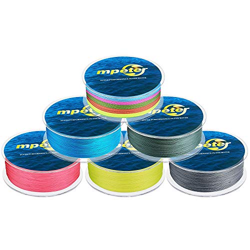 mpeter 9 Strands 8 Strands 4 Strands Armor Braided Fishing Line, 100/300/500/1000 Meters Abrasion Resistant Braided Lines, High Sensitivity and Zero Stretch, with Smaller Diameter