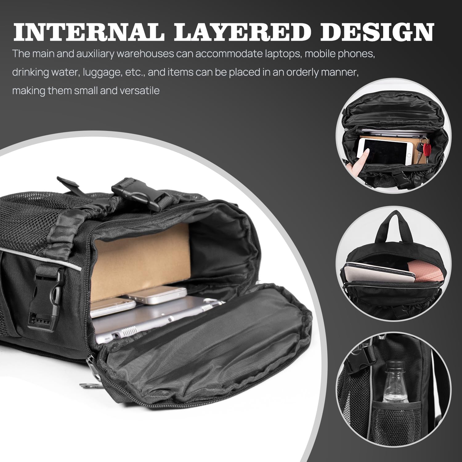 LORICK Motorcycle Helmet Backpack 25L Motorcy Backpack Waterproof Expandable Riding Cycling Backpack for Outdoor