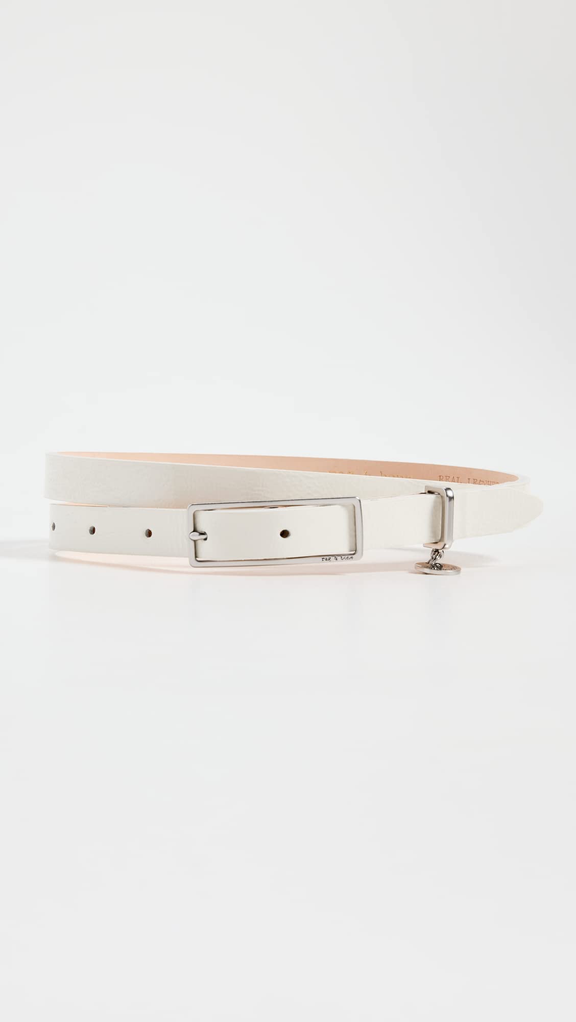 rag & bone Women's Baby Rebound Belt, CRM, Off White, M