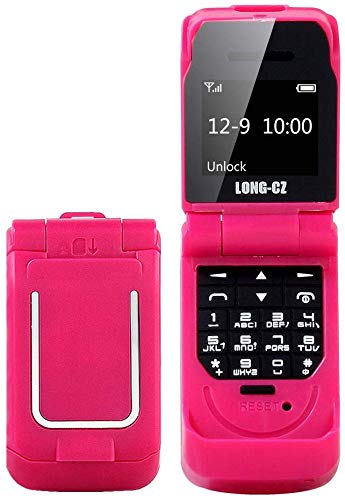 LONG-CZ J9 World Mini Smallest Flip Mobile Phone Unlocked (Pink)