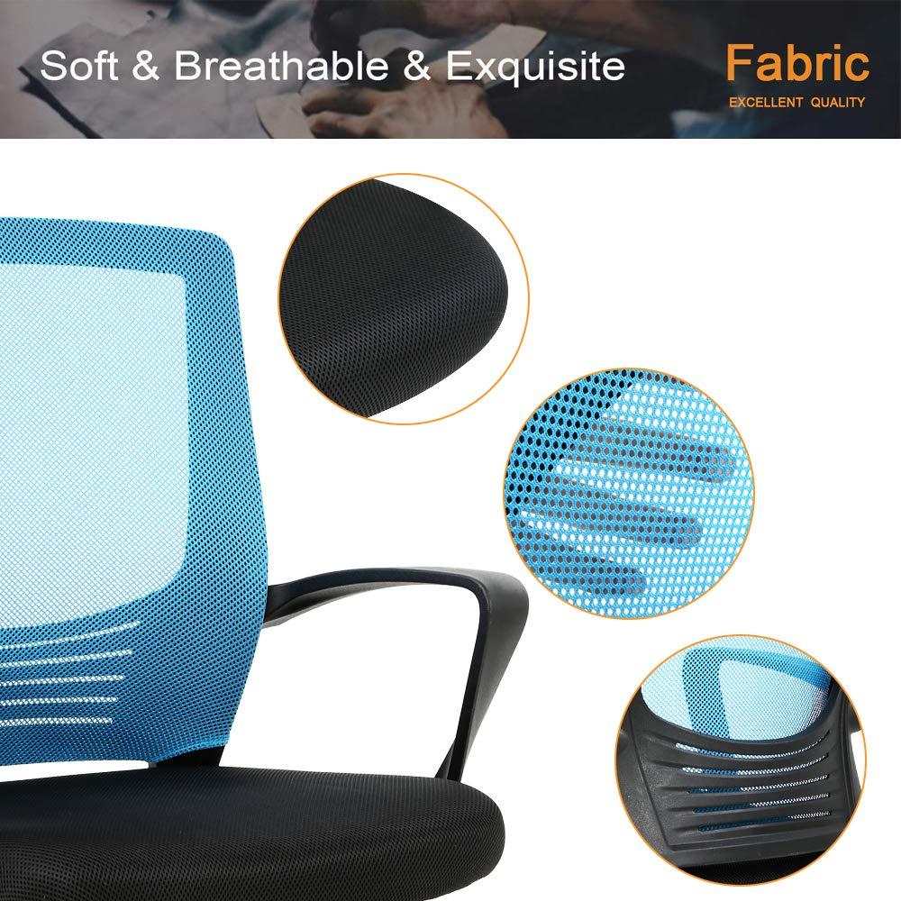 Meet perfect Office Chair, Mid Back Mesh Lumbar Support Home Office Computer Desk Chair Swivel Task Chair, Ergonomic Executive Chair on Rolling Wheels Height Adjustable for Men Women Back Pain-Grey