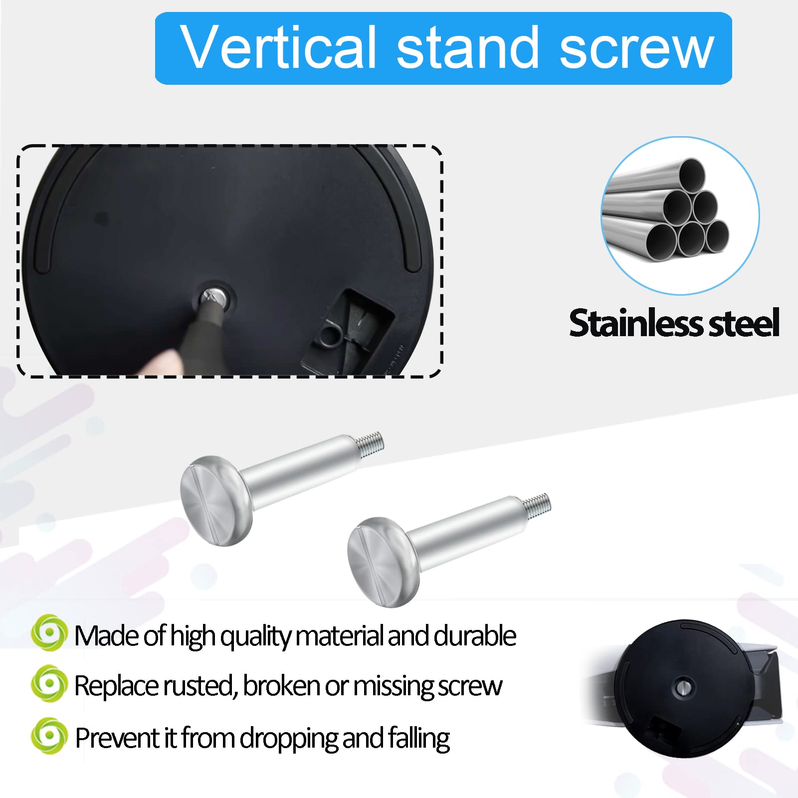 Screw Replacement for PS5/ Vertical Stand Screw Holder Bottom Screw Fixing Screws Replacement for Playstation 5 PS5 Game Console Base Stand Support Screws Digital Edition and Disc Version Repair Kit
