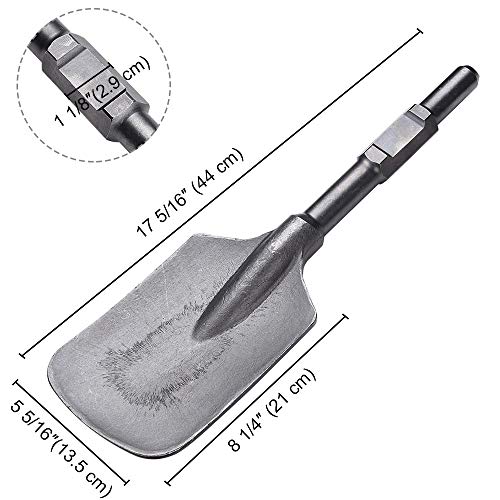 Yescom Clay Spade Chisel Bit Steel for 1-1/8" Hex Shank Electric Demolition Jack Hammer Scoop Shovel Attachment