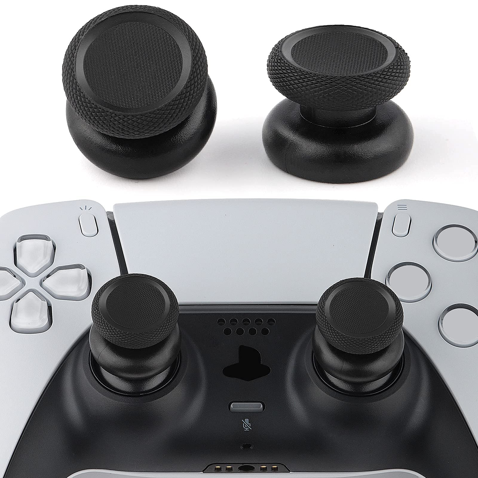 PS5 Controller Silicone Skin- WeProGame Split Anti-Slip Handle Cover Case, PS5 Controller Grip Accessories for Playstation 5 Duelsense Controller Fits any charger(Black Skin + Thumb Grip x 2)