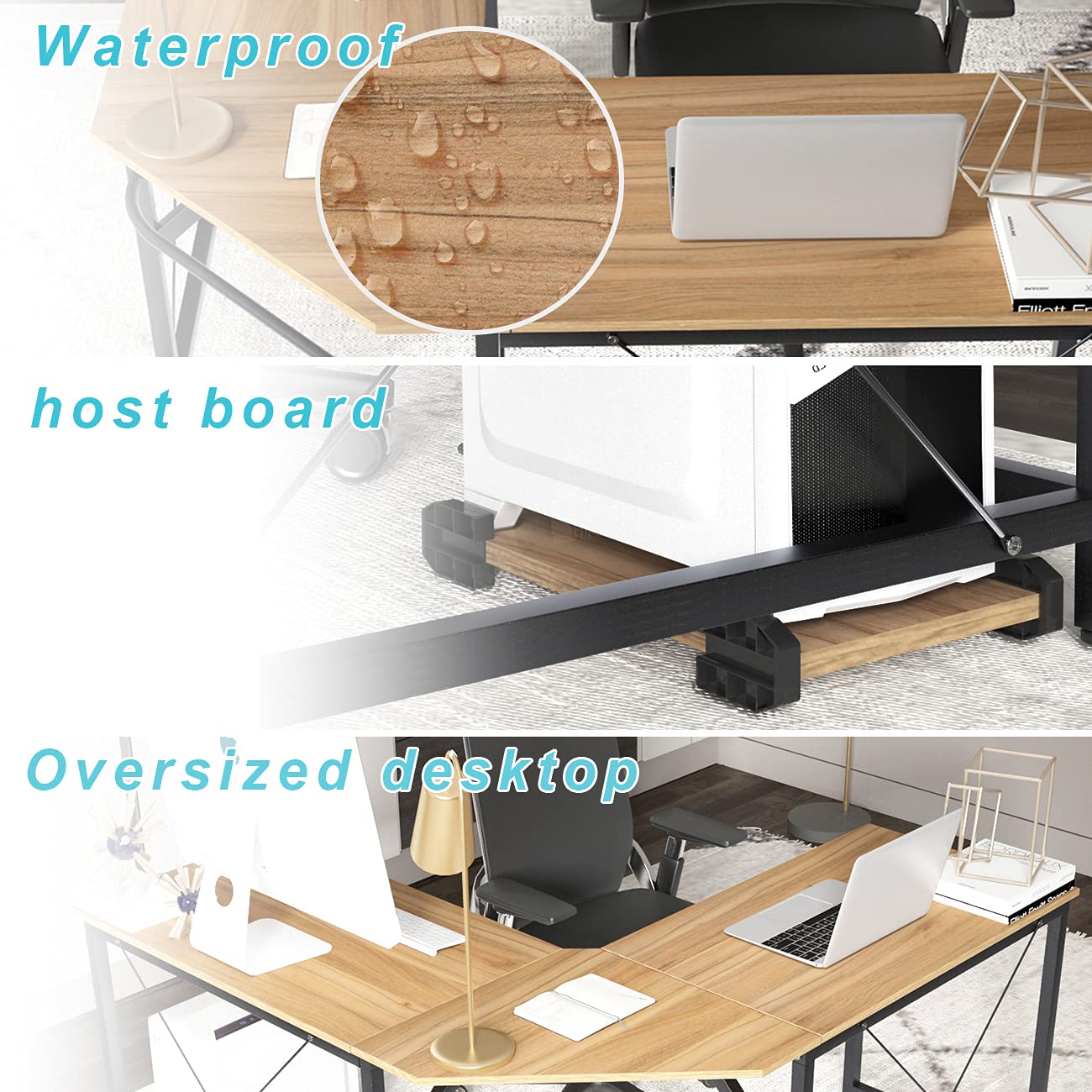 L Shaped Desk, Large L Shaped Computer Desk Office Desk, 59+59 inch L Shaped Gaming Desk with CPU Stand, Sturdy Corner Gaming Desk Writing Desk L Shaped Workstation Desks for Home Office Corner