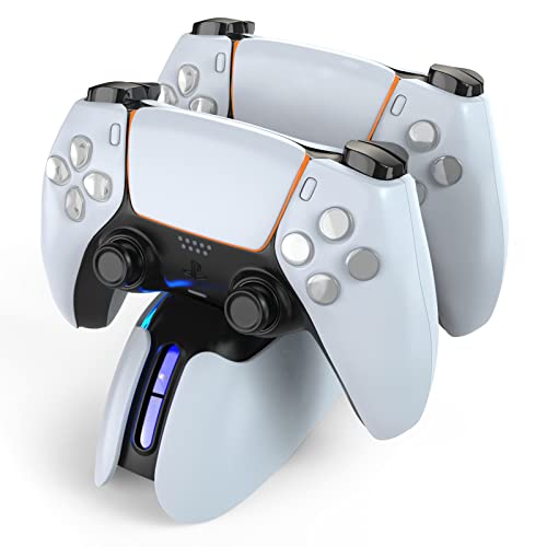 PS5 Controller Charger Station, PS5 Dual Sense Charging Stand with Fast, Safety Chip Protection, Play Station Charging Dock with LED Indicator, PS5 Accessories for DualSense Charging Station