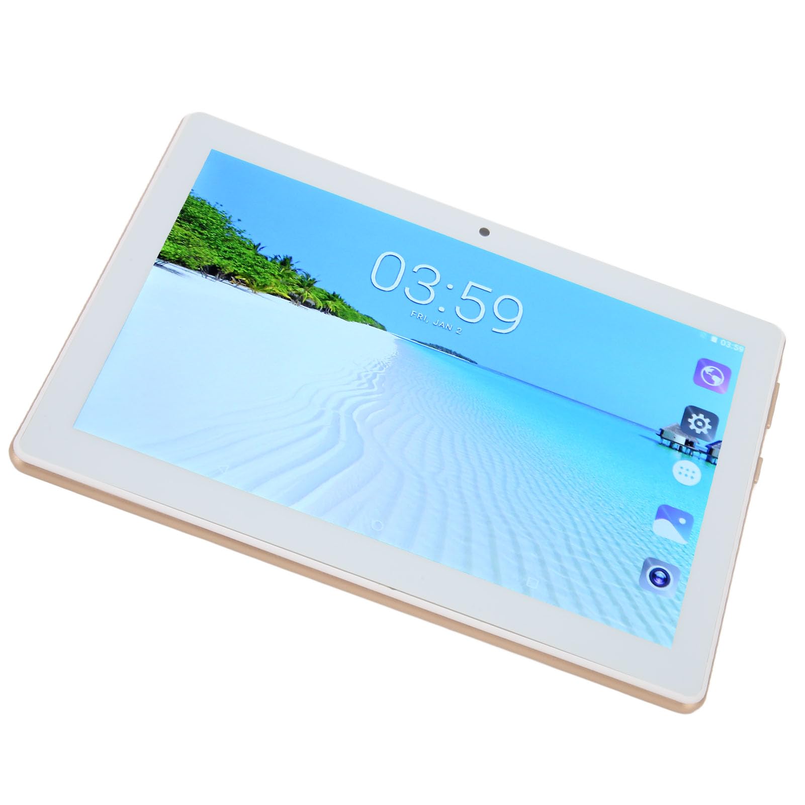 MAVIS LAVEN Office Tablet, HD Tablet 8 Inch FHD Octa Core CPU US Plug 100‑240V Dual Camera for Family (Gold)
