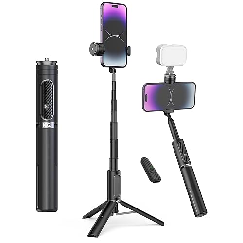 KraftGeek 33" Selfie Stick Tripod for iphone and Android, Wireless Remote, Extendable Phone Tripod Stand, 1/4" Screw Mount for Light/GoPro, Anti-Shake Premium Portable Travel Tripod Cell Phone Stand