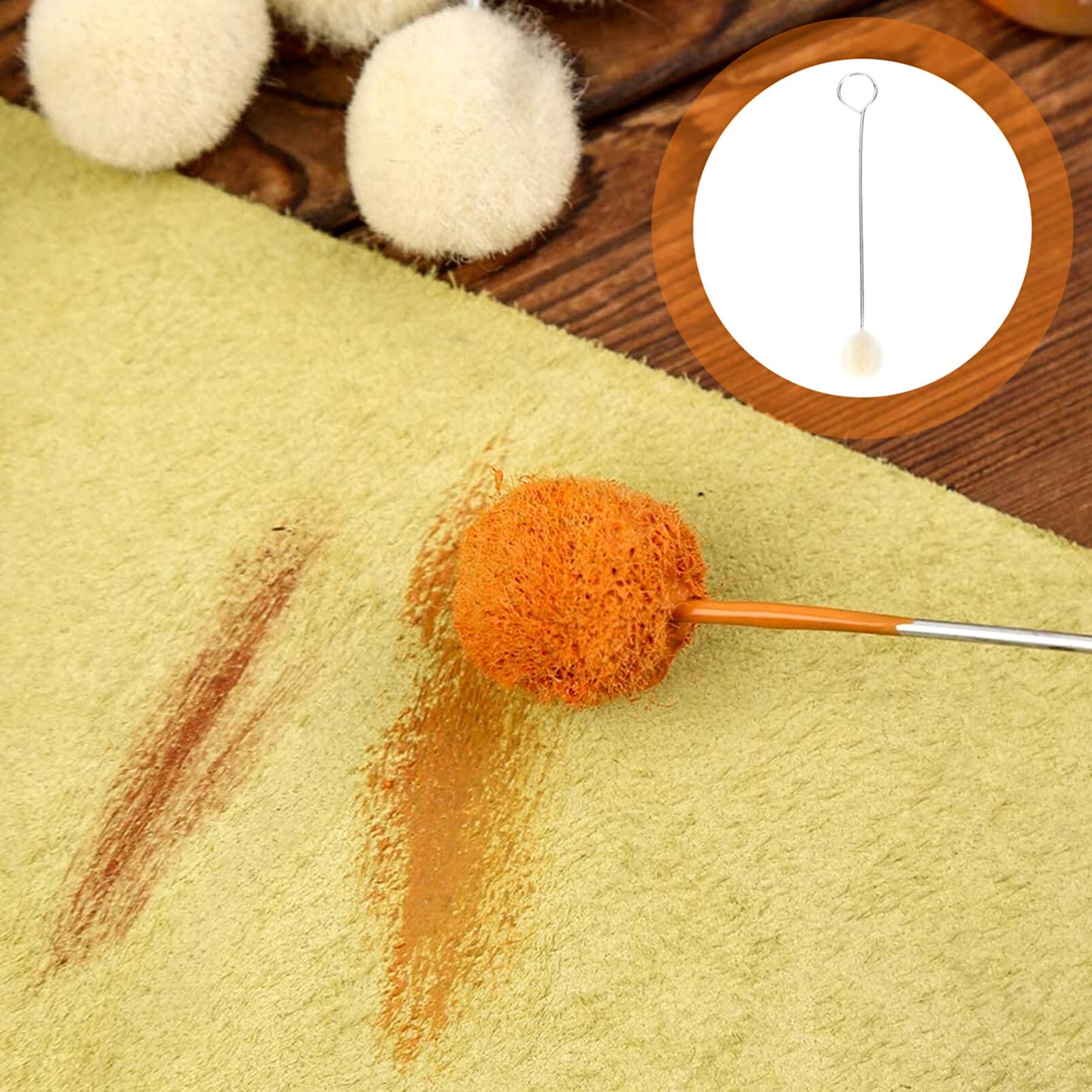 MAGICLULU 10pcs Wool Daubers Ball Brush Leather Dye Leather Tool Leather Crafting Tools for Leather Dyes for DIY Crafts Projects