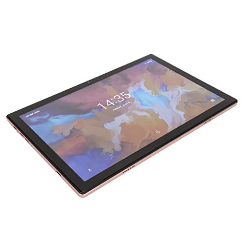 VINGVO Tablet PC, 100-240V 6G RAM 256G ROM 5G WiFi Dual Band 10 Inch Tablet for Travel (Gold)