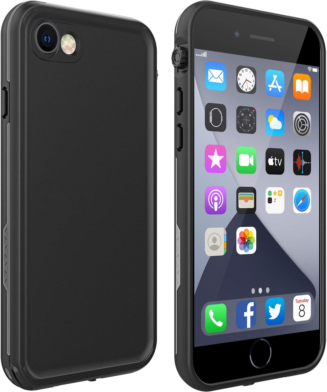 LOVE BEIDI iPhone 8 7 Waterproof Case Cover Built-in Screen Protector Fully Sealed Life Shockproof Snowproof Underwater Protective Cases for iPhone 8 7-4.7" (Purple/Rose/Orchid)