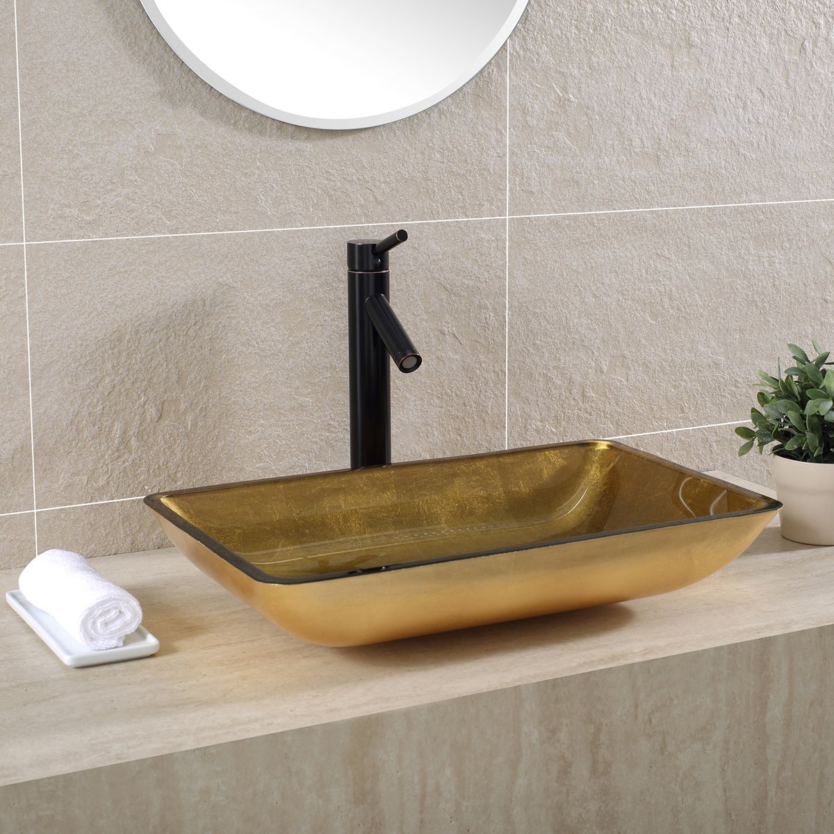 Kraus FVS-1002ORB Sheven Single Lever Vessel Bathroom Faucet Oil Rubbed Bronze