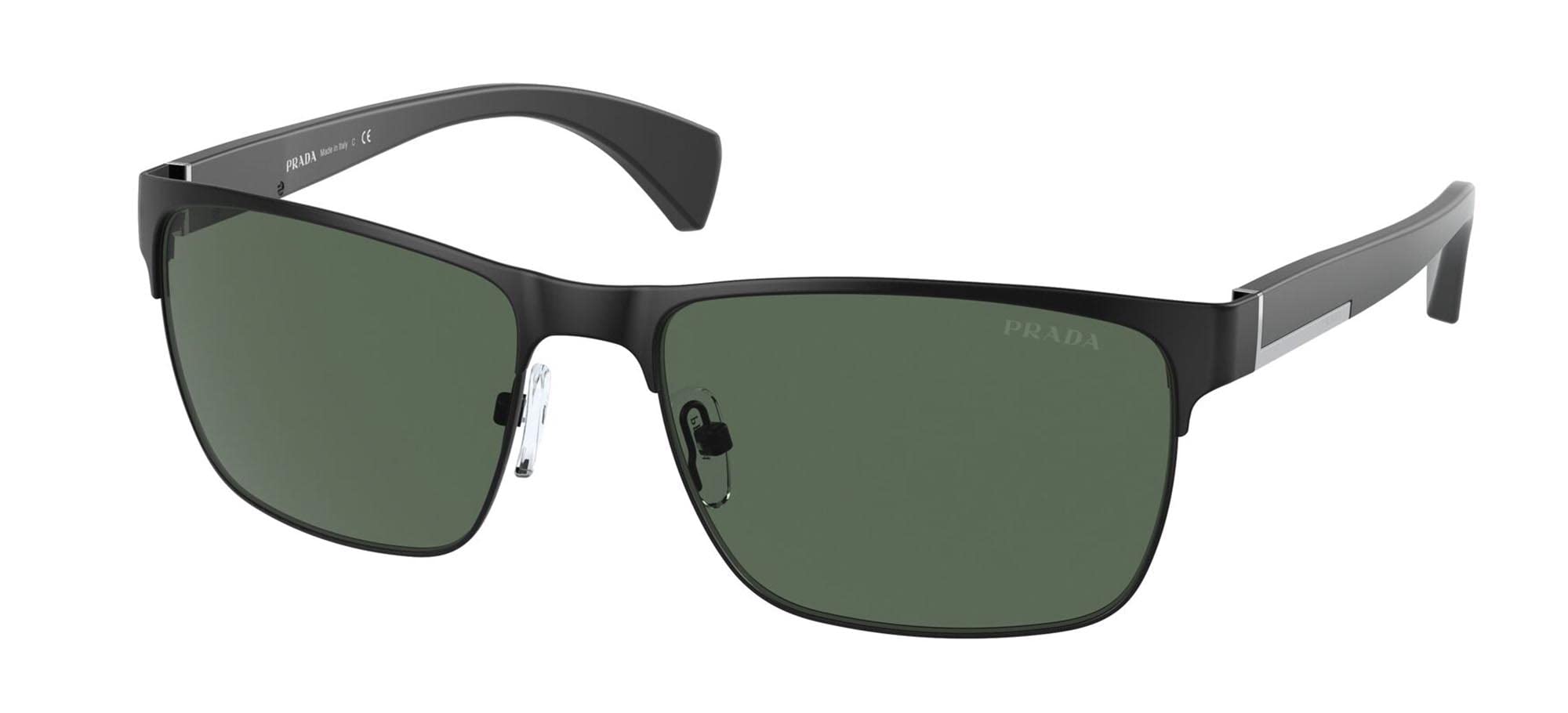 Prada Conceptual PR 51OS - 1BO3O1 Sunglasses Matte Black W/Dark Green 58MM