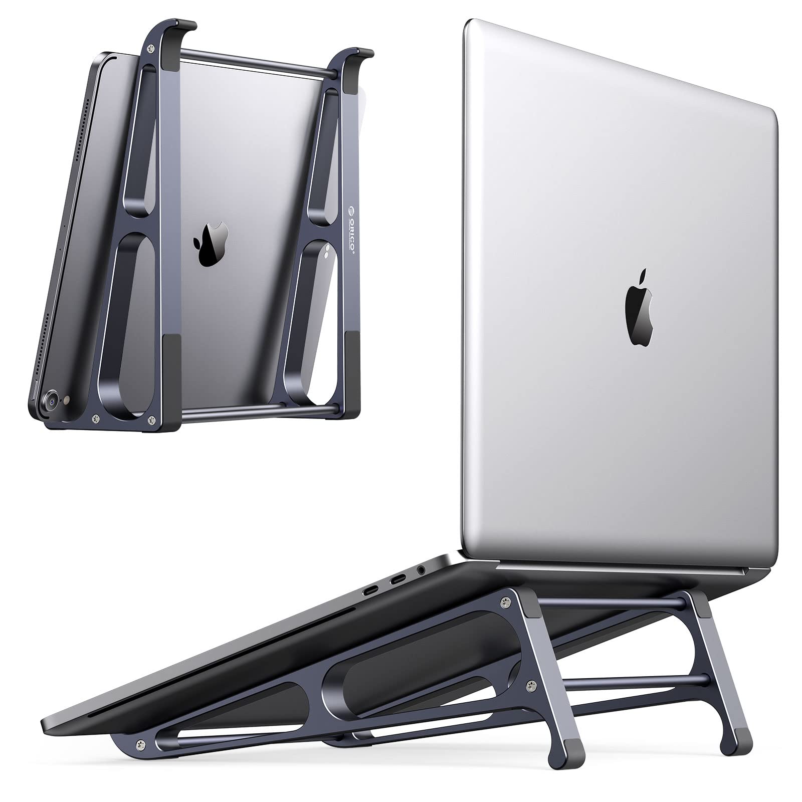 ORICO Laptop Stand for Desk 3 in 1 MacBook Pro Stand Vertical Laptop Holder, Aluminum Stable Computer Riser for 13-17" Laptop,Tablets, Chromebook Stand