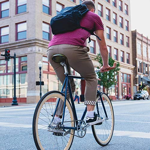 Men's Commuter Bike to Work Cycling Pants - Chinos/Slacks (Black, 34W x 30L)