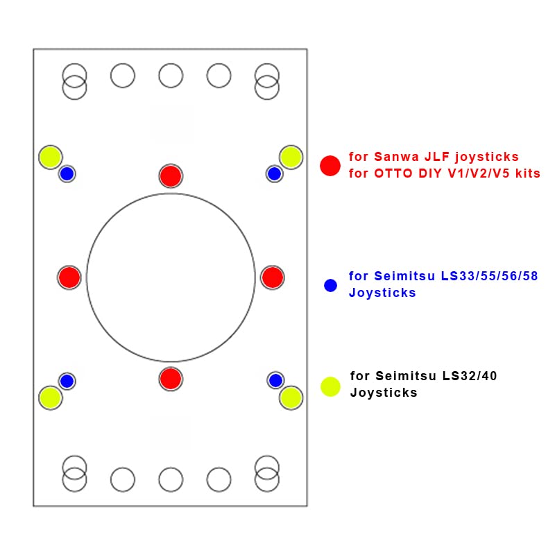 SZJLMKJ Arcade Joystick Flat Plate Converter Sanwa Mounting Plate Seimitsu Mounting Plate for Crown Fujin Alpha KAZE IL HAPP Joystick