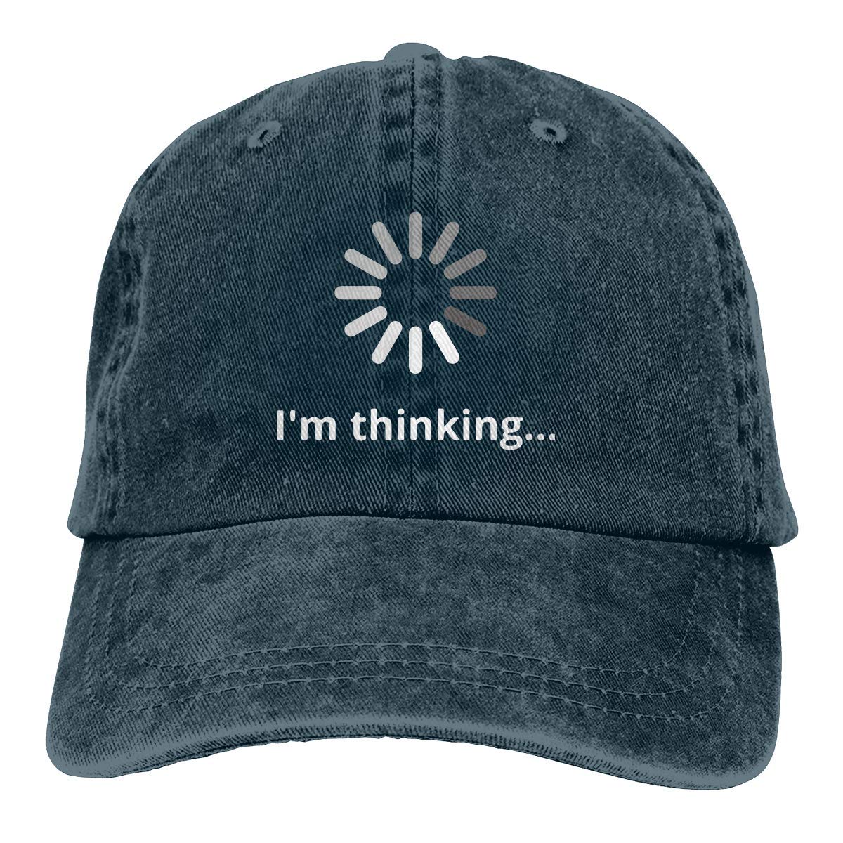MANMESH HATT I'm Thinking Unisex Adult Vintage Washed Denim Adjustable Baseball Cap