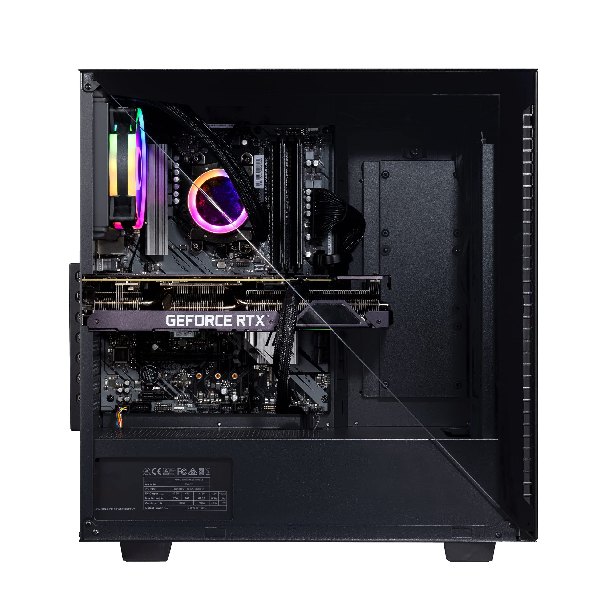Velztorm Black Gladio Custom Built Gaming PC (AMD Ryzen 9 5900X, 32GB RAM, 1TB SSD+1TB HDD, GeForce RTX 3090, WiFi, 1xUSB 3.2, 4xUSB 3.1, 2xUSB 3.0, Win10H)