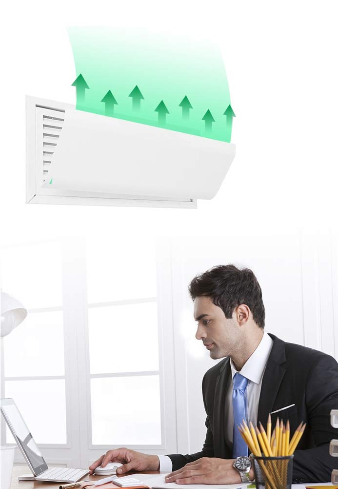 Liveinu Air Deflector Adjustable Reusable Heat and Air Deflector for Sidewall Vent Air Conditioner Deflector White 23" Inch