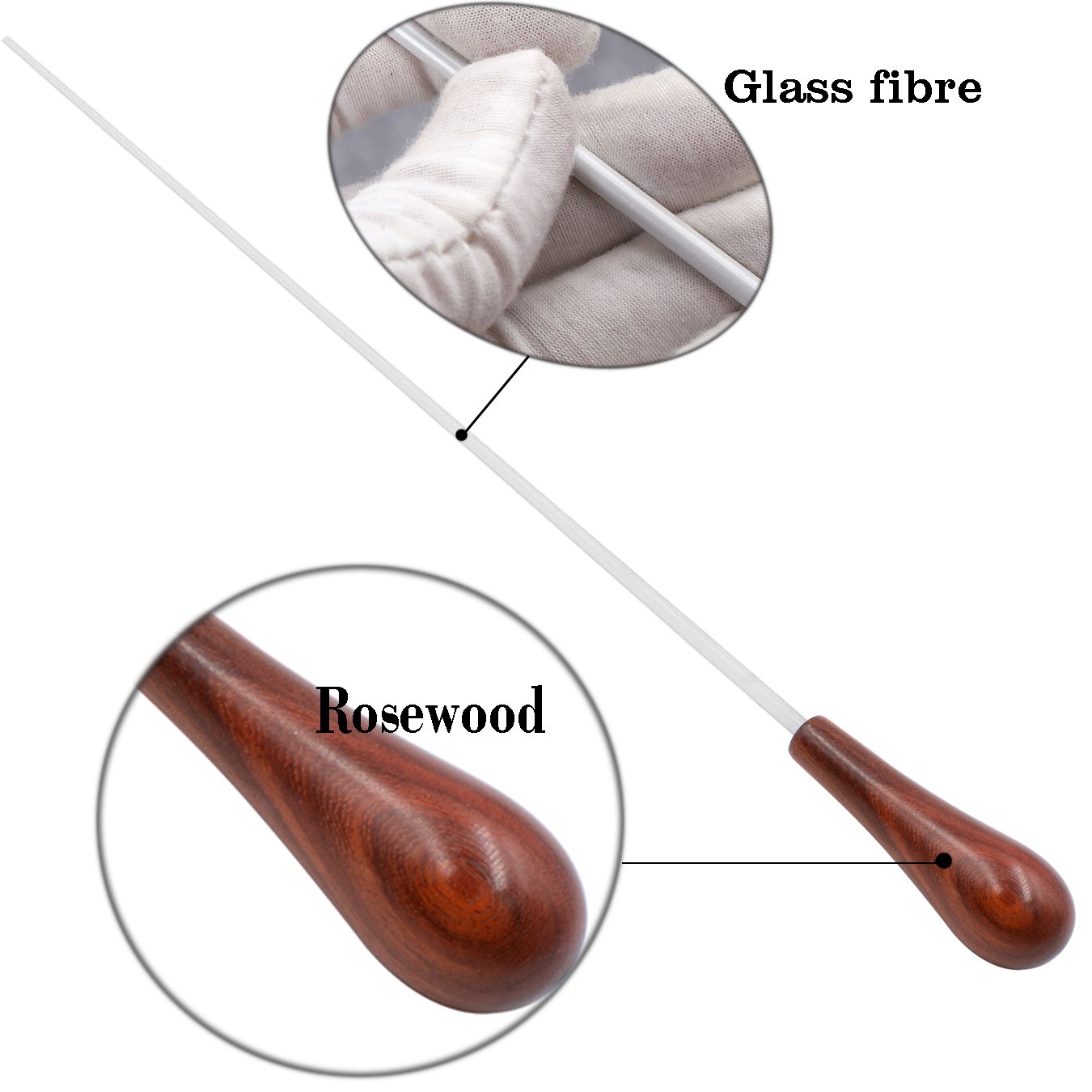 Music Baton Conducting Baton Orchestra Baton wood Handle (Rosewood Handle)