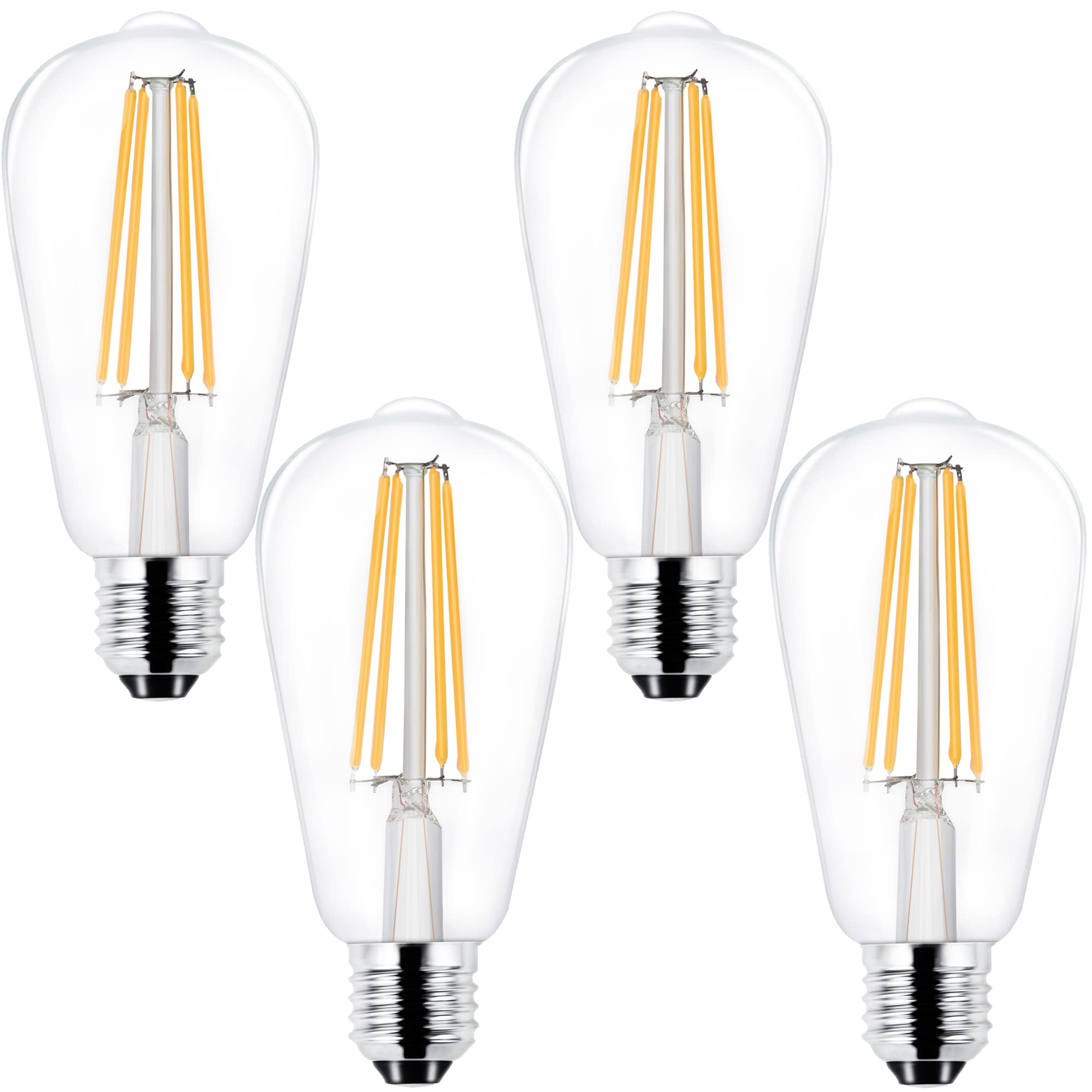 PIFUT 12v 24v 36v AC/DC LED Light Bulb, E26 6w 3000k ST64 Vintage Edison Light Bulb, 12v RV Camper Light Bulb, Best Replacement for Marine Boat Solar 12v Battery Light Bulb
