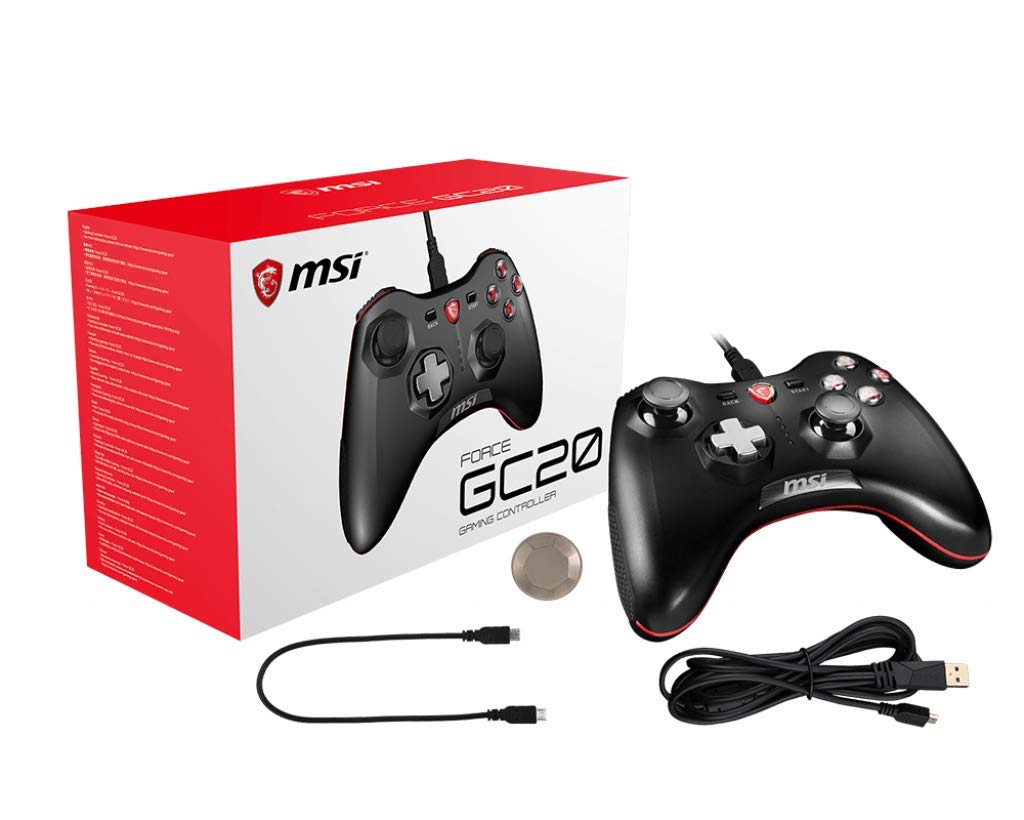 MSI Force GC20 USB Wired Controller Gamepad for Windows PC Android PS3 Stream