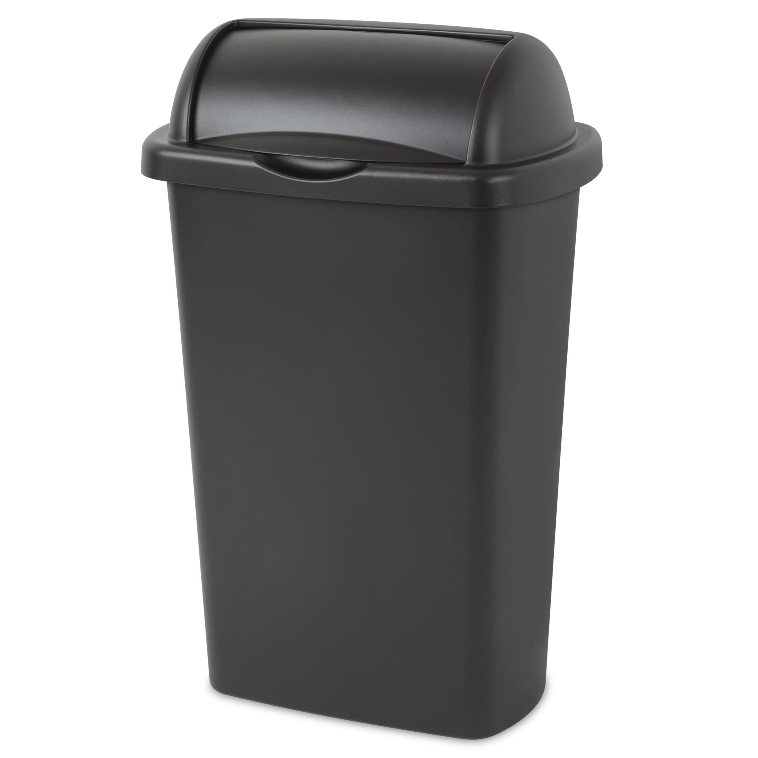 YLMZA 13 Gal. Roll Top Wastebasket Plastic, Black