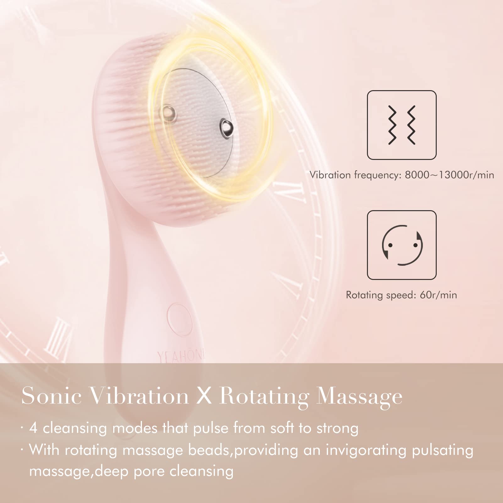 YEAHONE Facial Cleansing Brush,Electric Silicone Face Scrubber for Deep Cleaning and Exfoliating,Gentle Vibrating and Massage,Mini Sonic Skin Exfoliator Tool