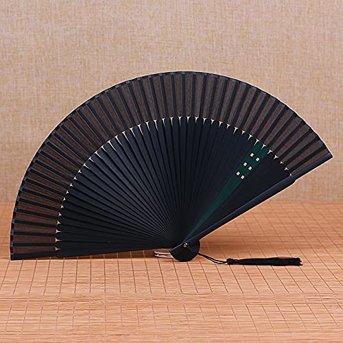 RTUGOVT Folding Fan Folding Fan Chinese Women's Ancient Classical Wind Fan Fan Hanfu with Manual Small Silk Dance Japanese Folding Fan Tai Chi Folding Fan (Color : Light Green)