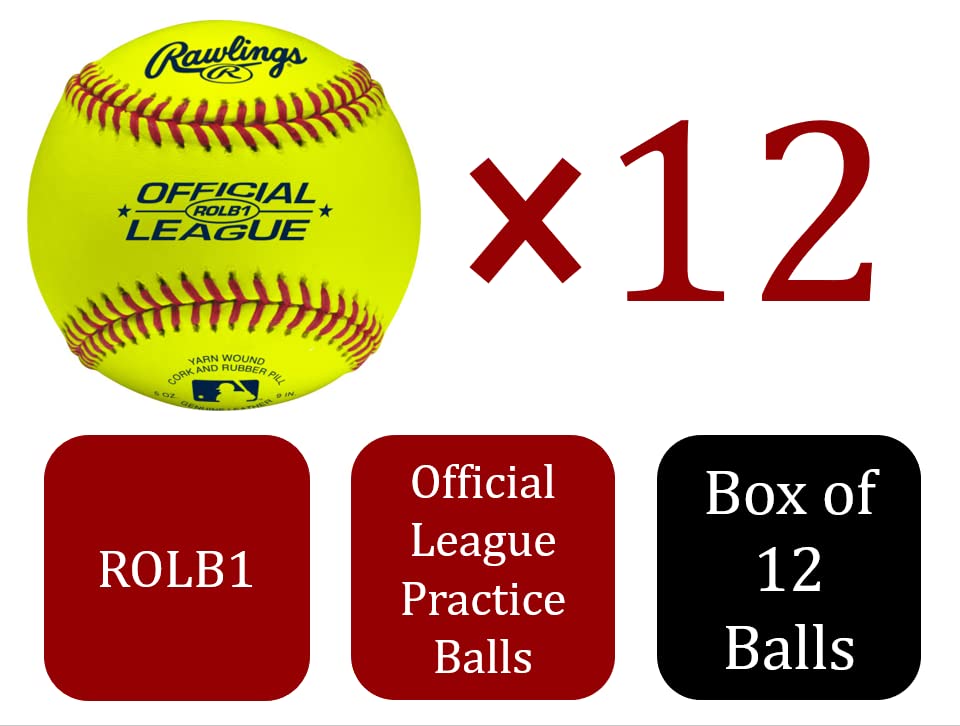 Rawlings | Official League Practice Baseballs | Optic Yellow | 12 Count