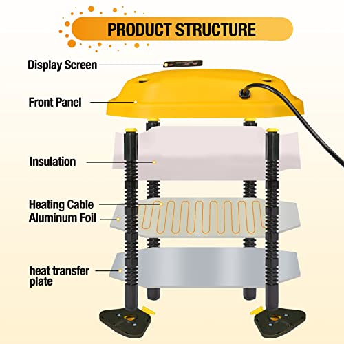Shaledig Chick Brooder Heating Plate, 10"x10" Chicken Brooder Heater with Temperature Display, Adjustable Height for Baby Chick Duckling, 13W Brooder Plate for Up to 15 Chicks, Safe & Like Mother Hen