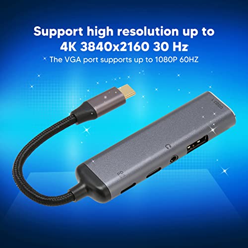 USB C Hub, USB C Adapter, Type C Hub to USB3.1 USB2.0 Adapter, 5 in 1 USB C Docking Station with 4K , PD100W for Mobile Phones, Laptops, Desktop Computers, Tablet