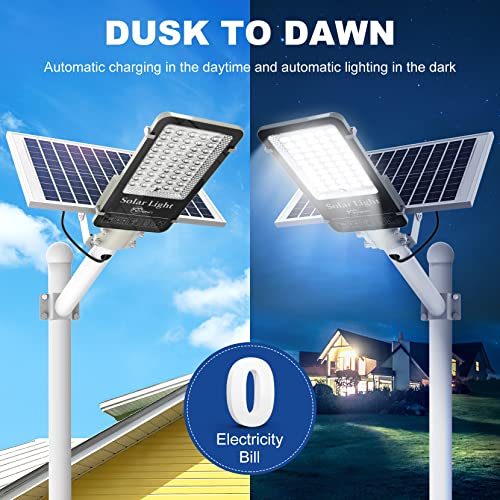 WYWNA JX1000 Solar Street Light Outdoor Solar Lights Plus BC800 Solar Motion Street Light for Parking Lot Garage